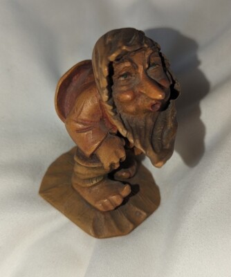 ANRI Troll Little Folk Salvans Weatherman Beard Blowing Wood Hand ...