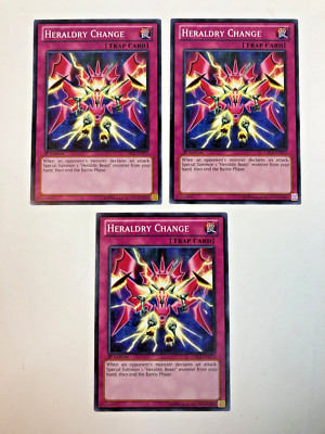 (3) YuGiOh! HERALDRY CHANGE: CBLZ-EN070 COMMON 1st Edition NM | eBay
