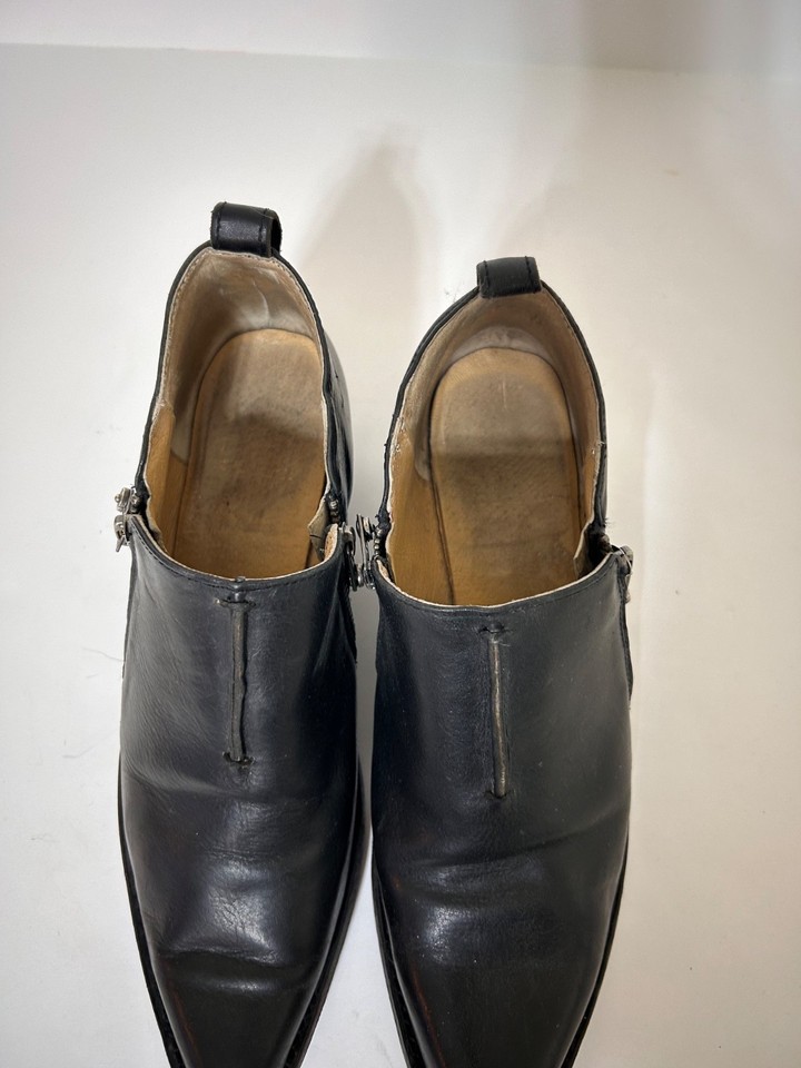 Frye Women's size 10 Sacha Black Leather Zip Moto Shootie Western Ankle ...