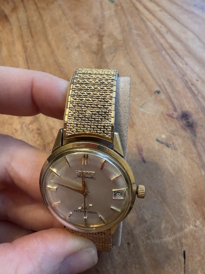 Vintage Longines UltraChron 10k Gold Filled Wind Up Mens Watch Spiedel ...