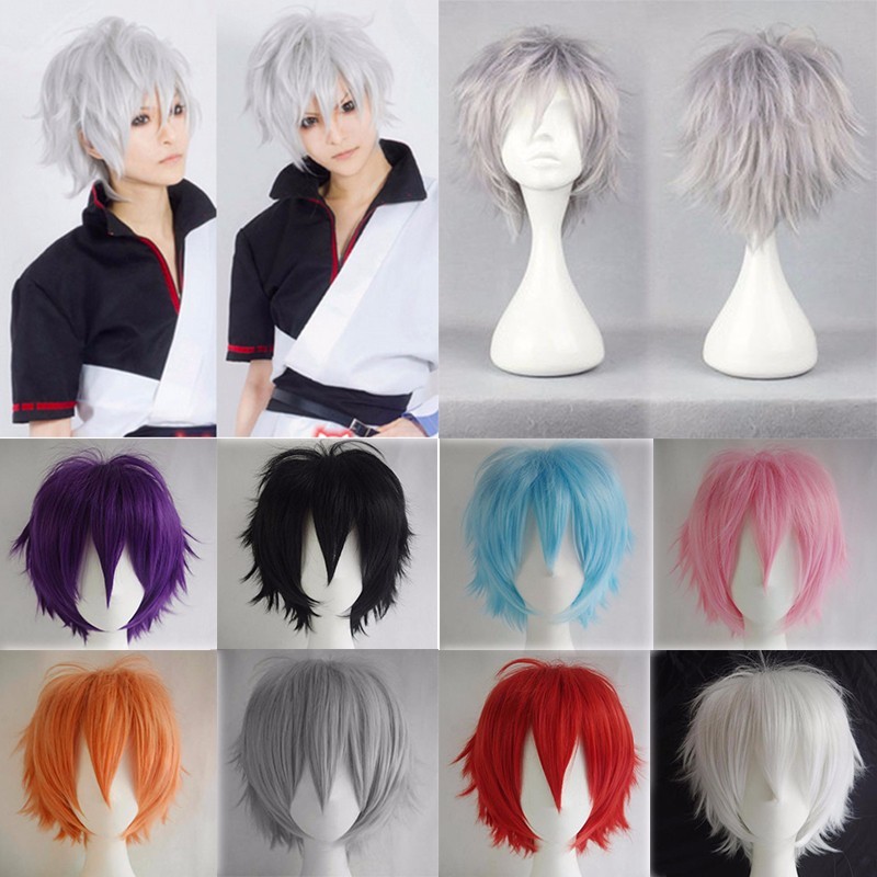 Full Wigs Cool Cosplay Wig Short Straight Men Boy Cartoon Anime Party ...