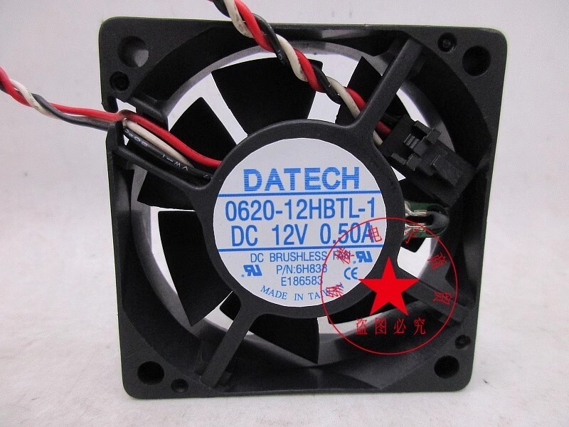DATECH 0620-12HBTL-1 6020 DC12V 0.50A 6CM 3-Pin Server Cooling Fan | eBay