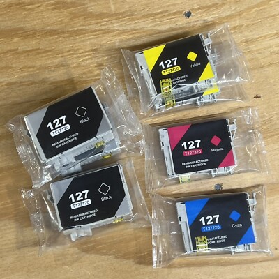 127 Ink Cartridge 7-Pack Cyan Magenta Yellow Black T127120 420 220 320 ...
