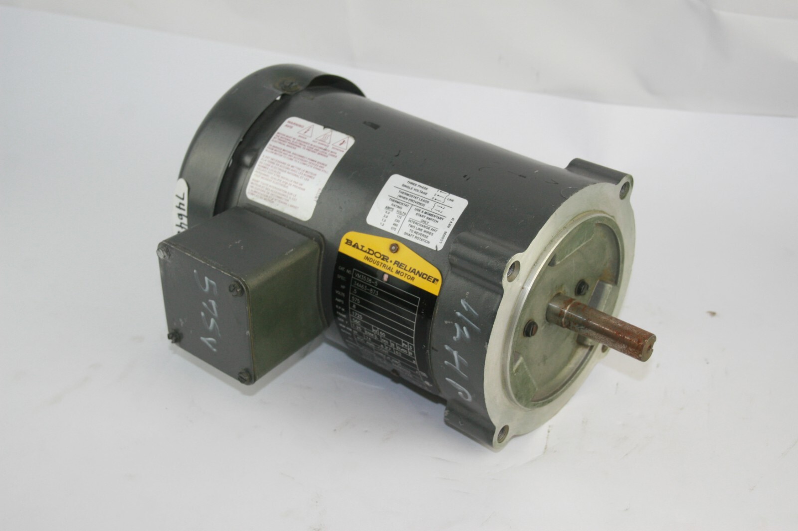 Baldor VM3538-5 Motor - 0.5HP, 575V, 1725 RPM, 60Hz, 3PH, 1.25 SF, 0.8 ...