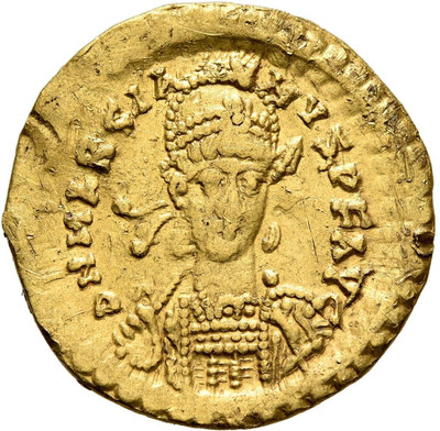 Marcian (450-457 AD) Eastern Roman Emperor Gold Solidus Coin, Huns ...