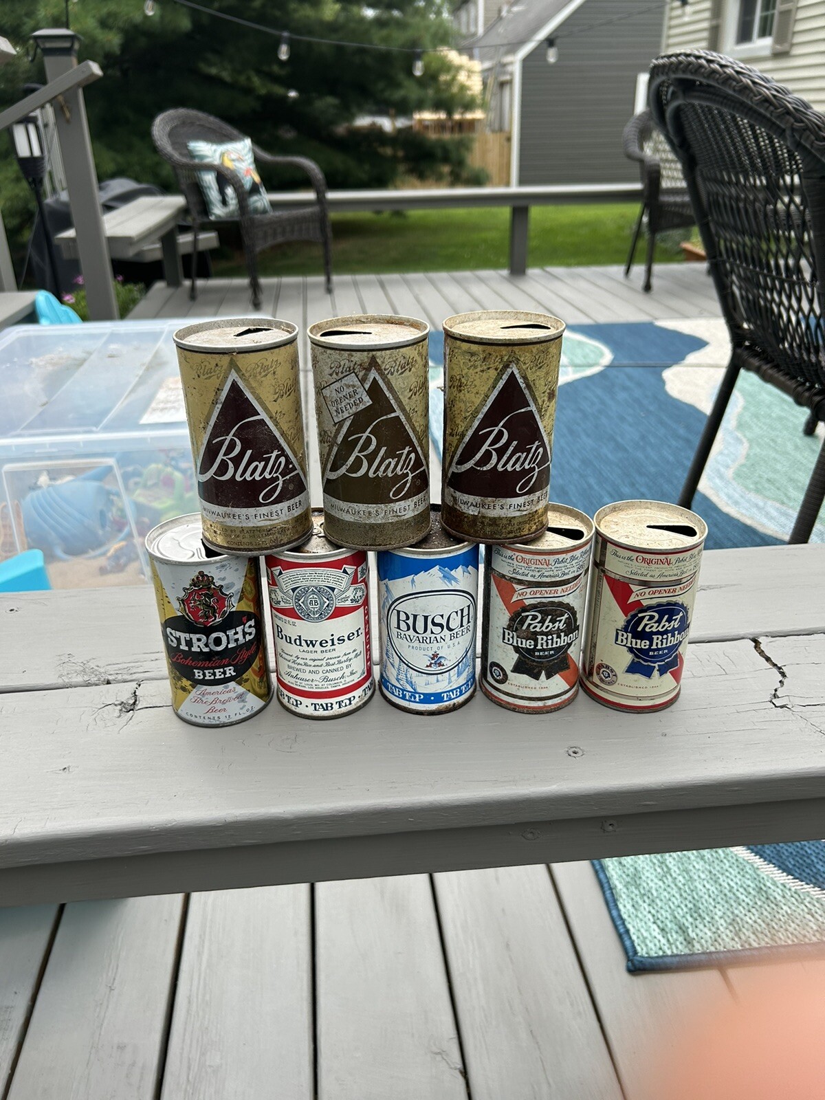 Vintage Lot Of 8 Steel Beer Cans “Tab Top” No Opener Needed | eBay