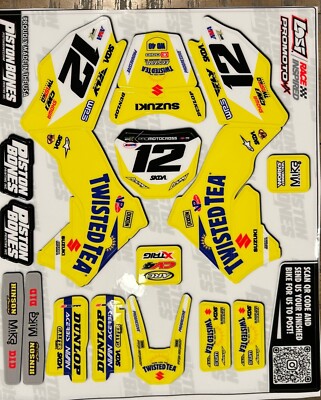 LOSI PRO MOTO RC BIKE GRAPHICS DECALS SUZUKI SUPERCROSS TEAM REPLICA ...
