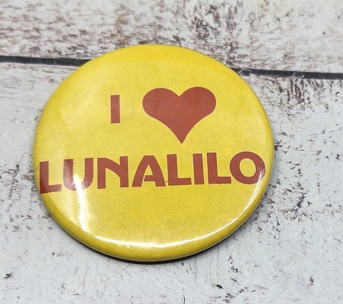 Vintage 1980s I Love Lunalilo Pin back button Hon Hawaiian Elementary ...