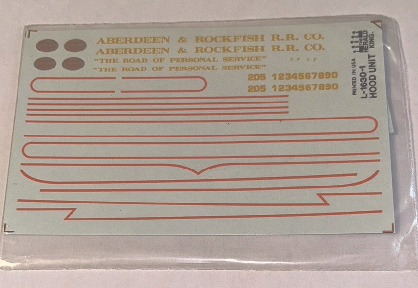 HERALD KING HO DECAL-ABERDEEN & ROCKFISH HOOD UNIT (1981) - #L-1630 | eBay
