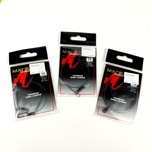 Matzuo America 18" Titanium Wire Leader MLT-4018 40 lb Test 3-Pack ...