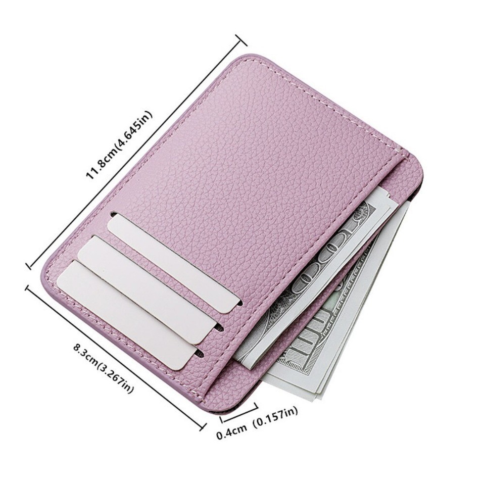 Solid Color Card Holder 6 Slots Card Case Portable Credit Card Holder ...