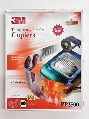 3M Transparency Sheets Clear Film for Copier - PP2500 - OPEN BOX 70 ...