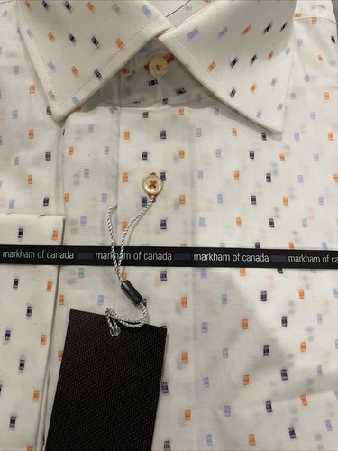 MARKHAM OF CANADA MENS LONG SLEEVE BUTTON DOWN SIZE L 16-16.5 Orange | eBay