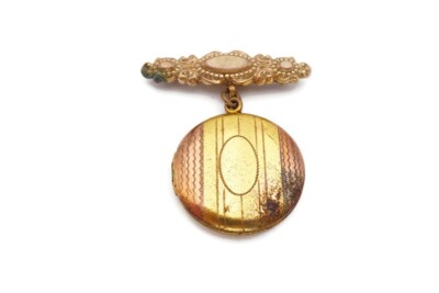 Vintage Gold Filled Locket Brooch Pin Repousse | eBay