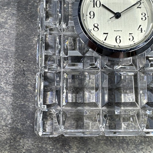 Waterford Crystal Square Bevel Edge Design Small Desk Clock Ireland | eBay
