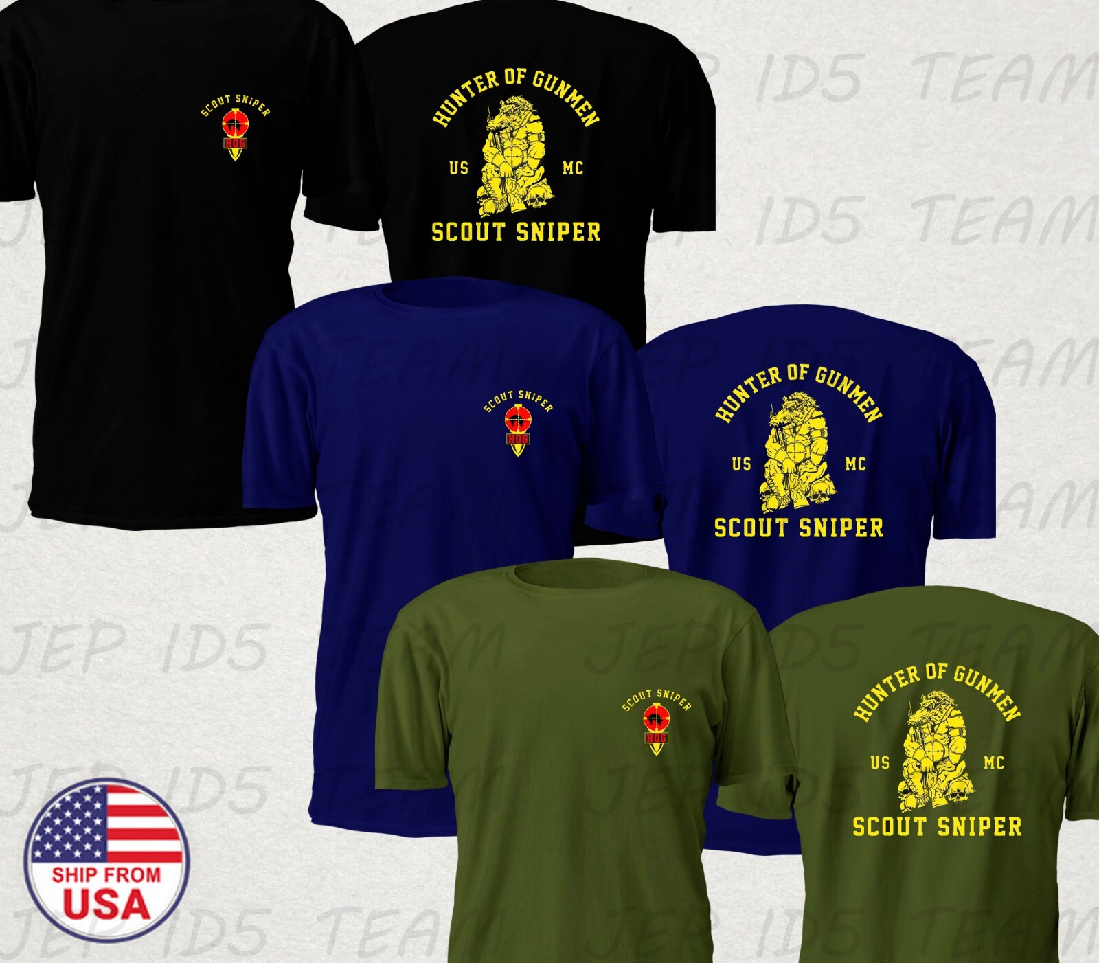 SALE! HUNTER OF GUNMEN SCOUT SNIPER SCHOOL HOG LEJEUNE T SHIRT SIZE S ...