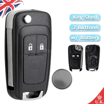 Replacement 2 Button Flip Key Fob Case for Vauxhall Astra J Insignia ...
