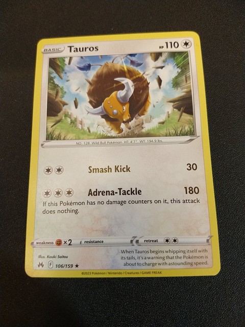 Pokémon TCG Tauros Crown Zenith 106/159 Regular Rare for sale online | eBay
