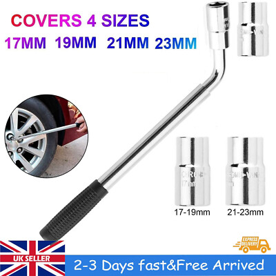 Extendable Wheel Brace Wrench 17 19 21 & 23mm Telescopic Car Van Socket ...