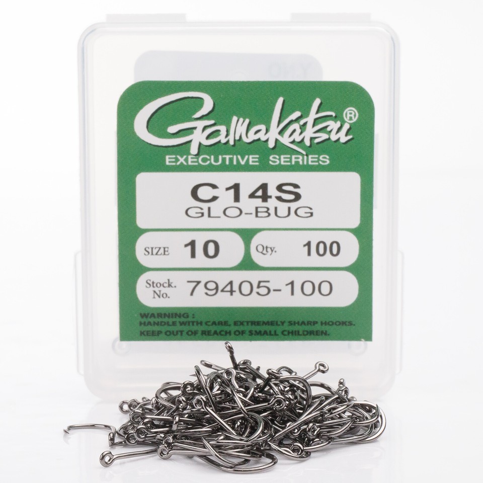 Gamakatsu C14S Glo Bug Hooks - 100 Pack - All Sizes - Free Shipping | eBay