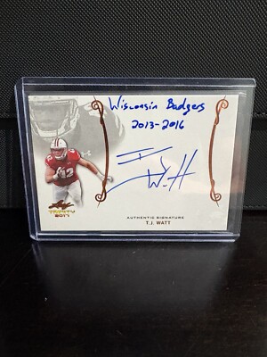 2017 Leaf Trinity T.J Watt Inscription Signature On Card Auto Wisconsin ...