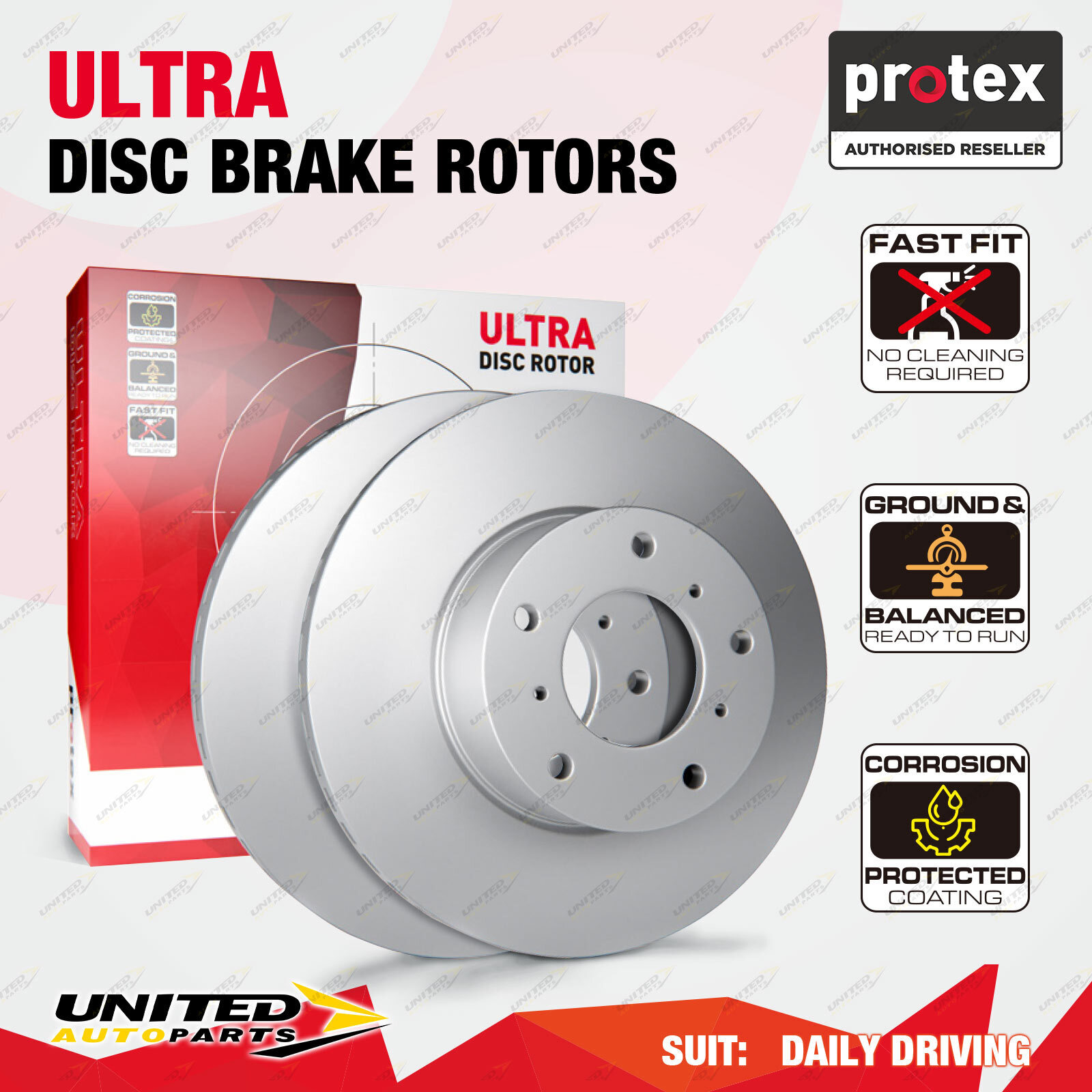 Pair Front Protex Disc Brake Rotors for Volkswagen Golf I Jetta II ...