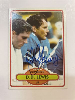 1980 Topps D.D. Lewis Autographed Football Card #373 Dallas Cowboys A ...