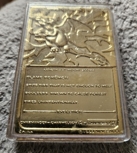 1999 NINTENDO CHARIZARD LIMITED EDITION 23K GOLD PLATED TRADING CARD ...
