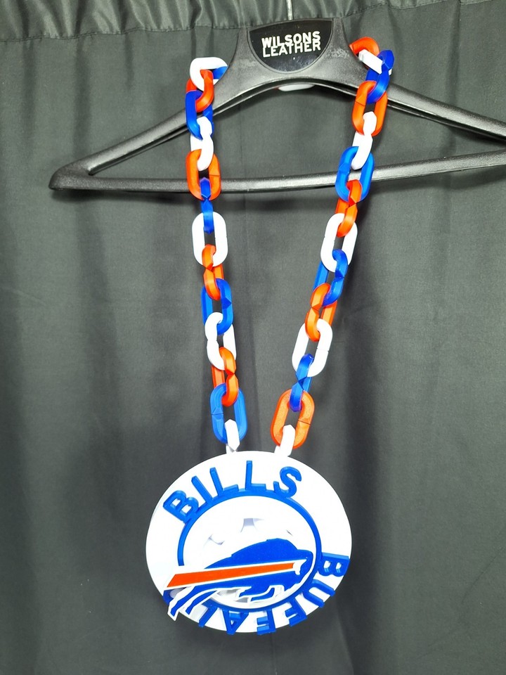 Buffalo Bills Red, White & Blue 3D Spinning Fan Chain Necklace NFL ...