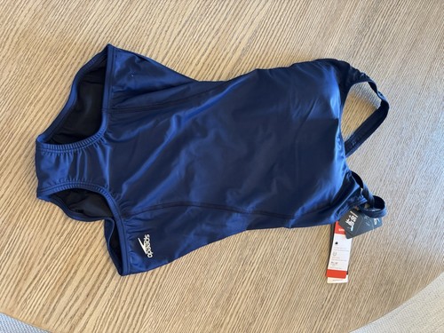 Speedo Women's Powerflex Conservative Cut One Piece Swimsuit, Navy ...