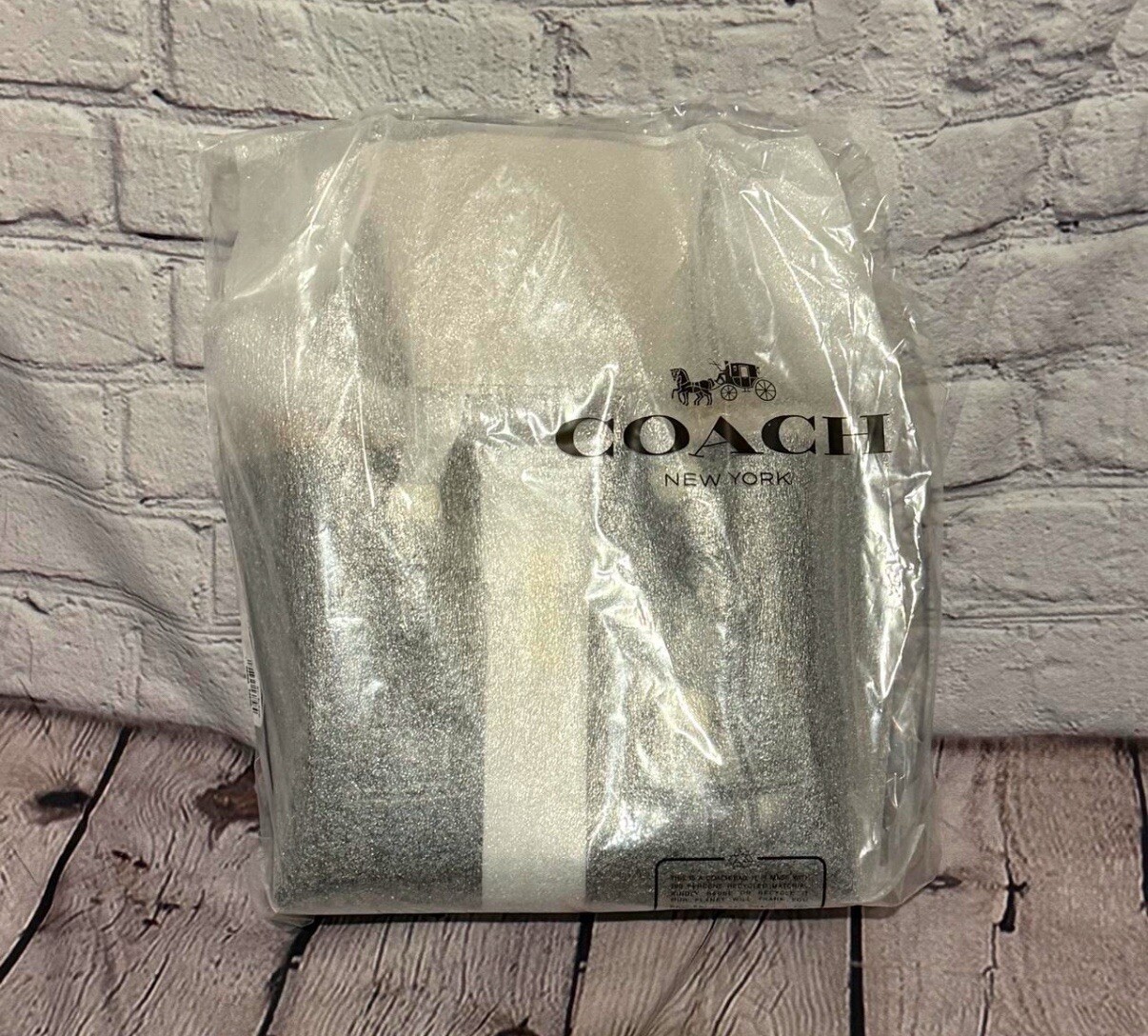 Coach Mollie 25 Womens Black/ Silver Croc Leather CW017 Zipper Tote Bag ...