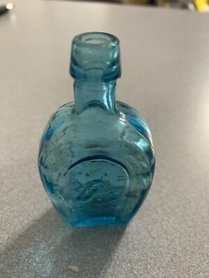 Vintage Wheaton Mini 3" BLUE Bottle Horseshoe Horse Head Rodeo Cowboy ...
