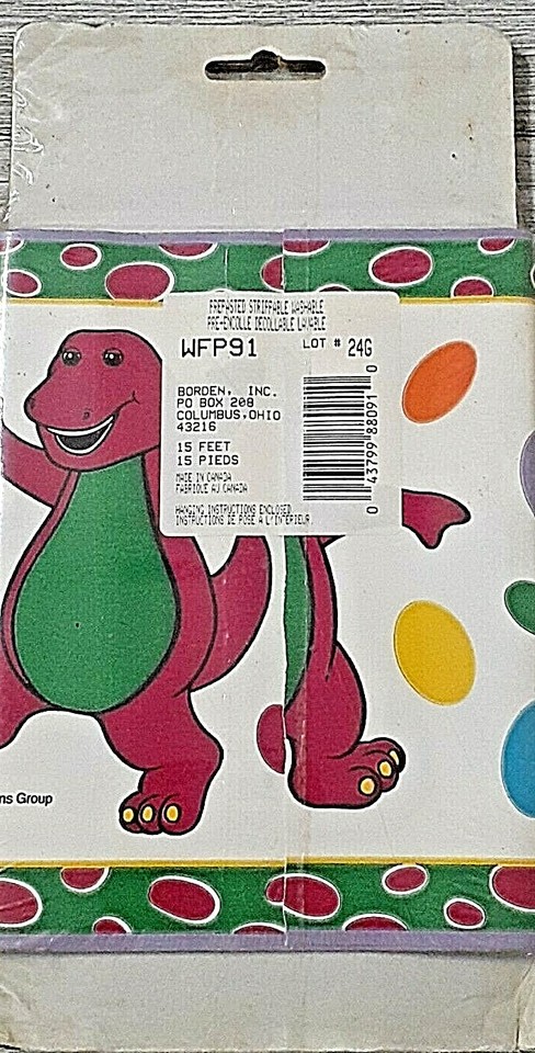 Barney Purple Dinosaur Cartoon Wall Border Pre-Pasted 5 Yd.Roll Lot ...