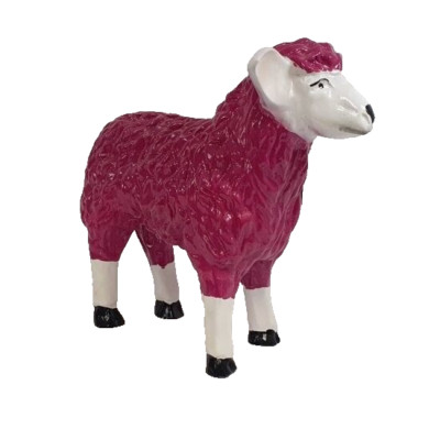 Mouton Rose Déco Figurine Jardin Résistant aux Intempéries Rouge Blanc ...