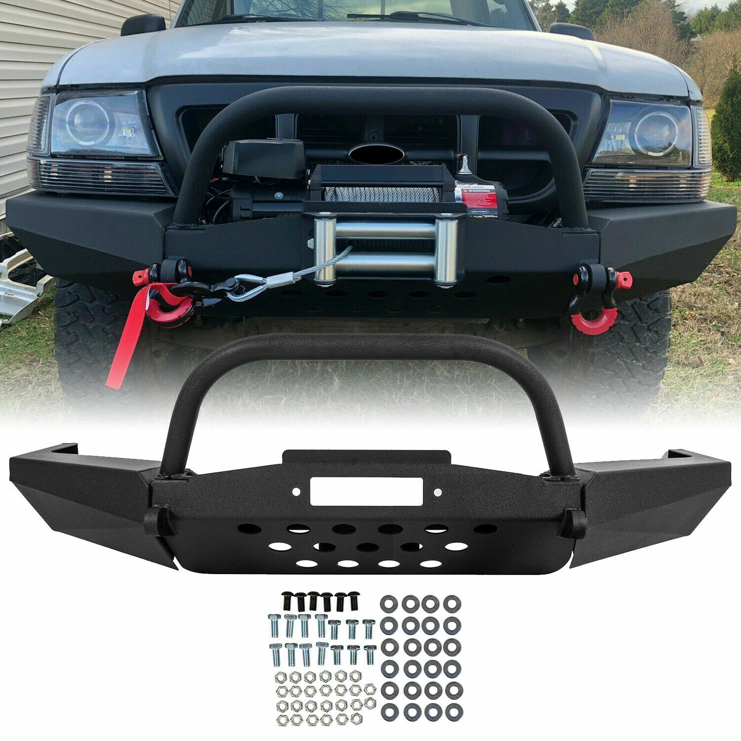 For 1998-2011 Ford Ranger Rear Bumper / Front Winch Bumper with Bull ...