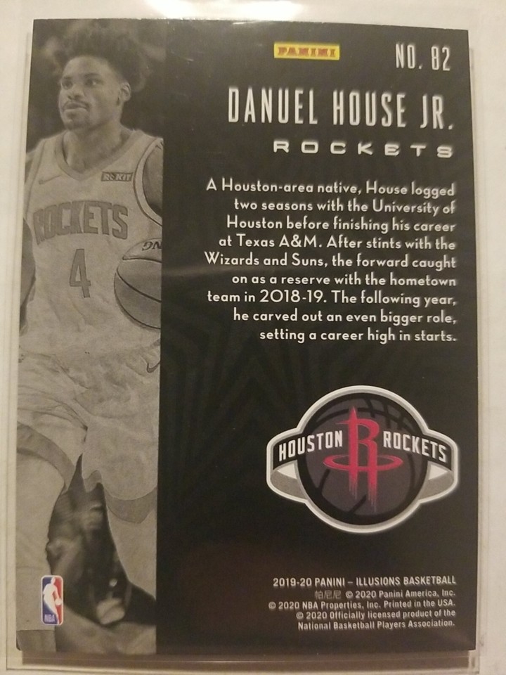 2019-20 Panini Illusions Basketball DANIEL HOUSE JR #82 Houston Rockets ...