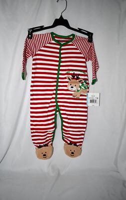 Little Me Christmas Reindeer Footed Coveralls Size: 6 MOS #LCQ13822N ...