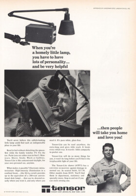 1965 Tensor Lamp: Homely Little Lamp You Have to Have Vintage Print Ad ...