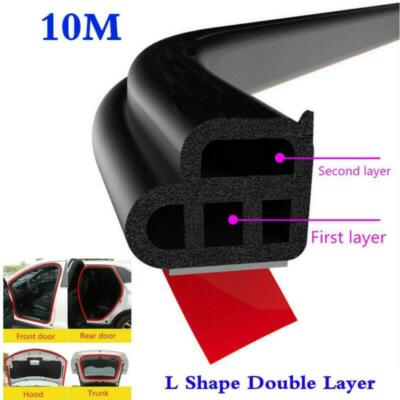 L-Shape Rubber Seal Strip Car Door Trunk Hood Trim Edge Moulding ...