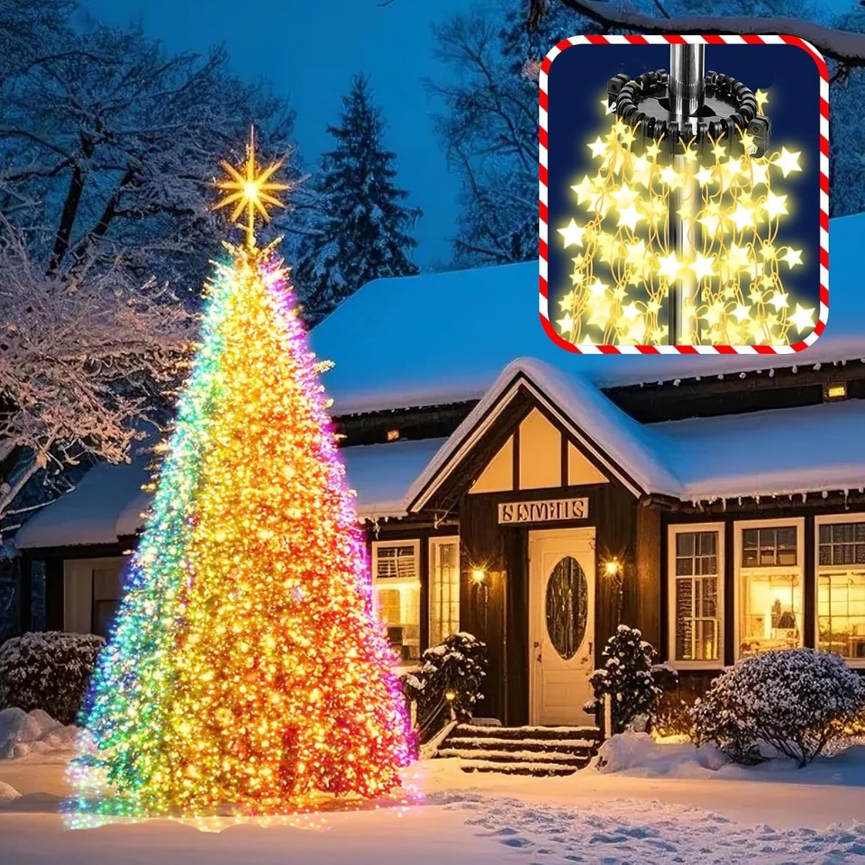 Christmas Tree Flag Pole Mega Topper Light 7.5 x 5.9 x 1.75 inches ...