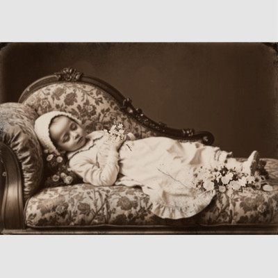 Baby Girl Post Mortem Print Victorian Photo Child Funeral Flowers ...