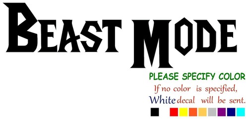 Beast Mode Adhesive Vinyl Decal Sticker Car Truck Window Bumper Tablet ...