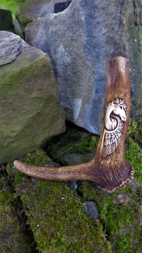 Antler handle with horse design stick making catapult deer stag any ...