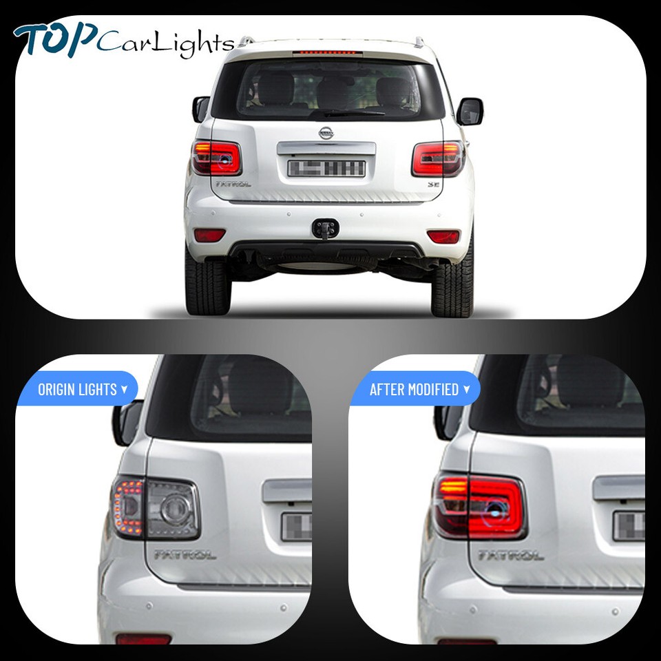 VLAND Clear LED Tail Lights Assembly For Nissan Armada 2017-2020 Rear ...