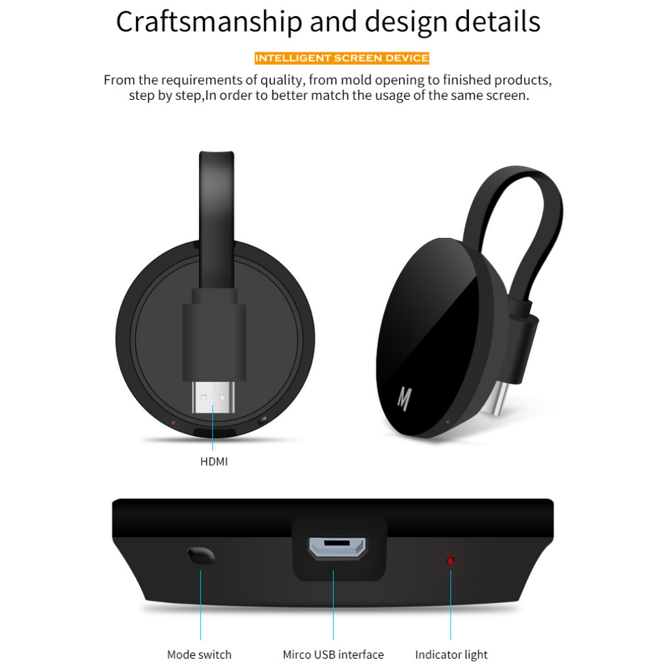 Wifi Wireless HDMI Mirror Screen Display Adapter Miracast Dongle For HD ...