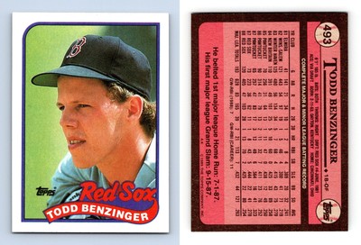 Todd Benzinger - Red Sox #493 Topps 1989 Baseball Trading Card | eBay
