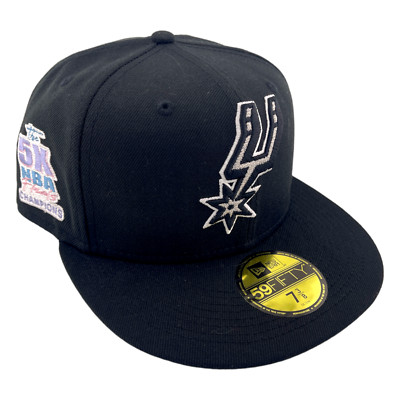 New Era San Antonio Spurs 5x Champions Patch Black/Purple UV 59Fifty ...