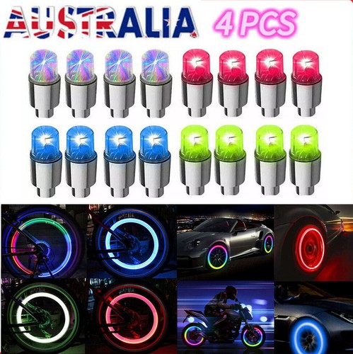 4x Auto SUV Wheel Tyre Tire Air Valve Stem LED Light Caps Cover Car ...