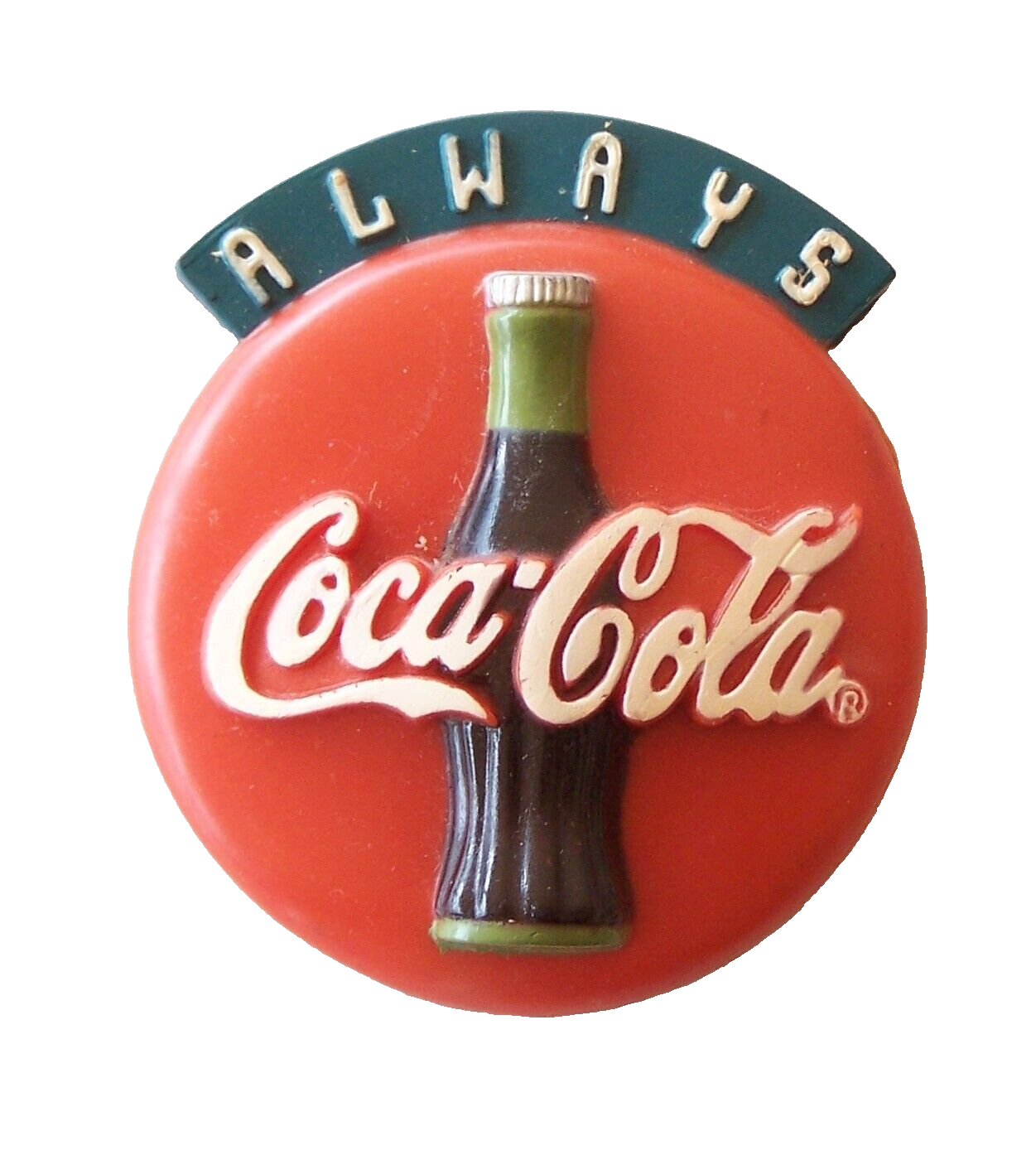 VINTAGE 1995 ALWAYS COCA-COLA COKE PROMO SOUVENIR PLASTIC FRIDGE MAGNET ...