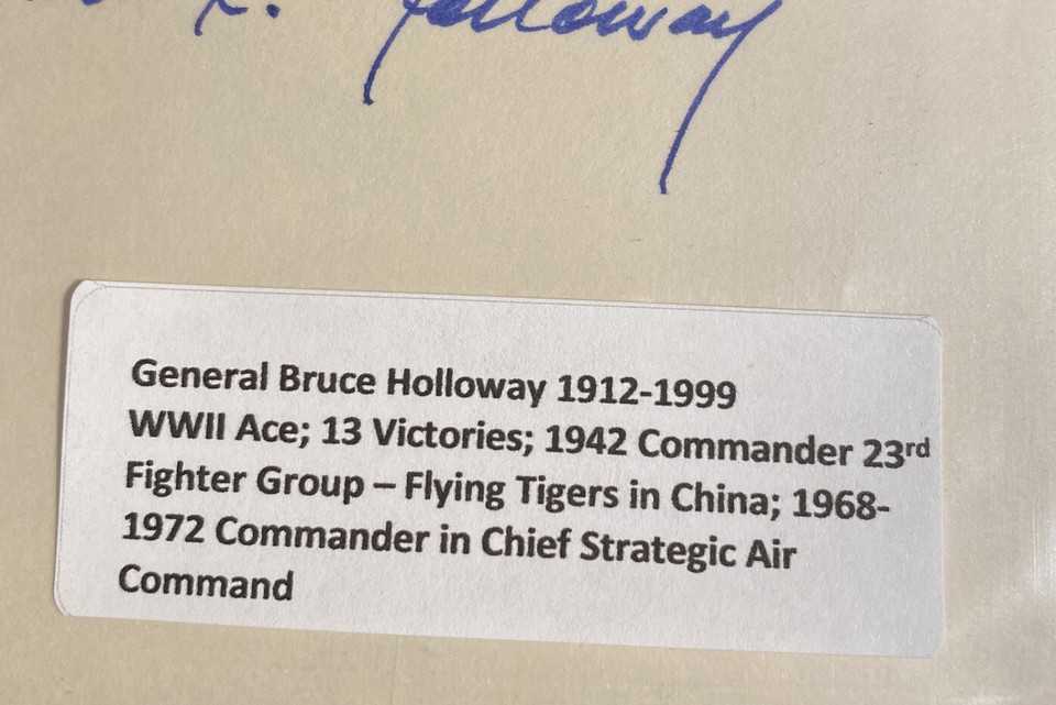 General Bruce Holloway Signed Autographed 3x5 Card. WWII Ace China ...
